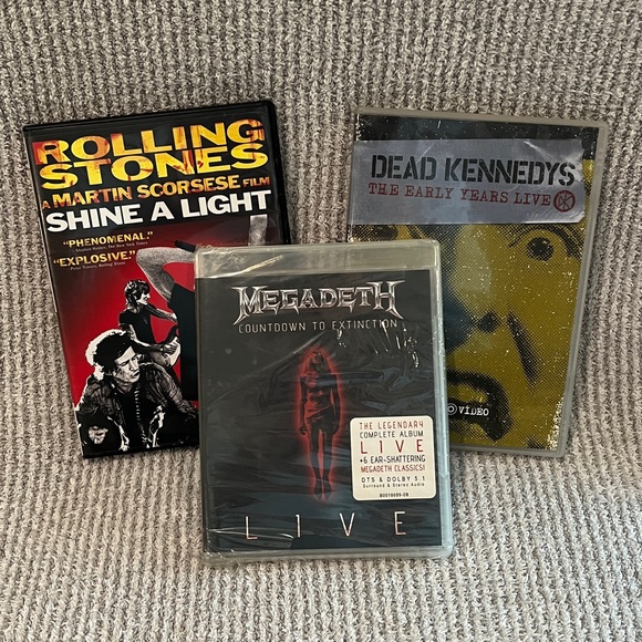 Media | Rolling Stones Dead Kennedys Megadeth Live Dvds | Poshmark